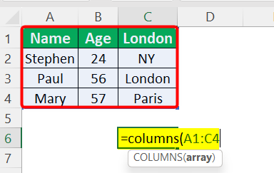 COLUMNS Function In Excel - Examples, How To Use?