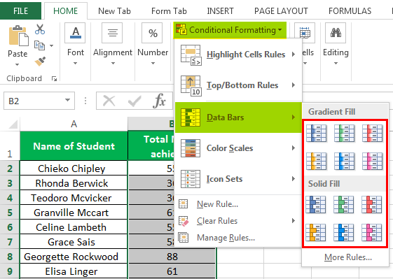 Data Bars in Excel | How to Add Data Bars Using Conditional Formatting?