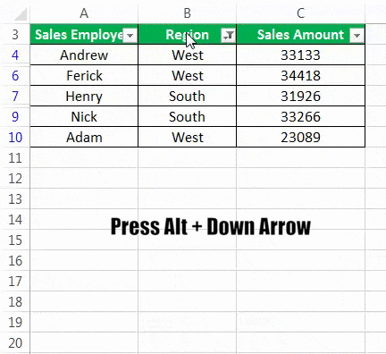 Filter Shortcut in Excel | Top 7 Keyboard Shortcuts for Filters in Excel