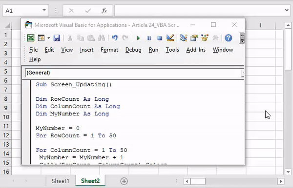 VBA Screen Updating | Speeding Up the Code Running Process