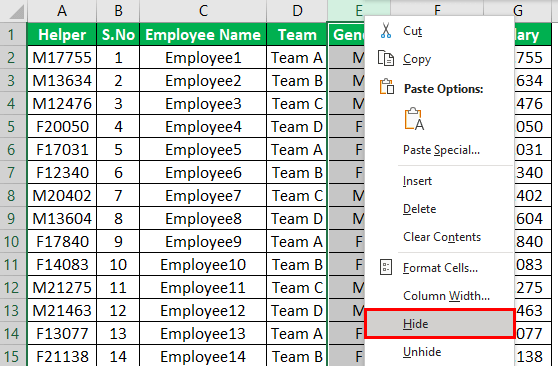 Excel Hide Shortcut | Keyboard Shortcuts to Hide Rows/Columns